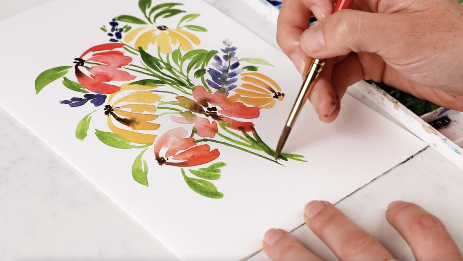 Easy and Quick Floral Watercolor Cards